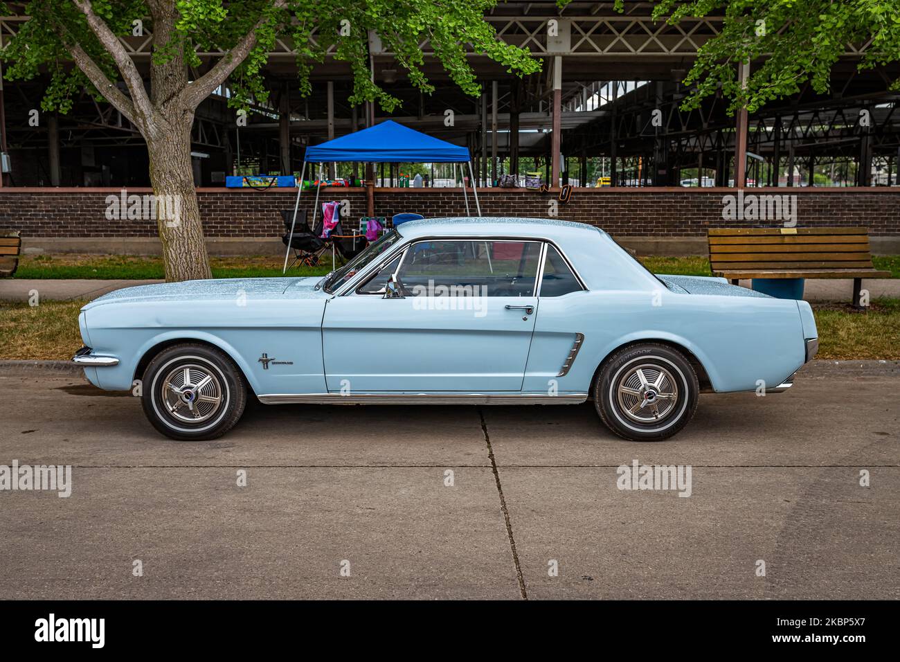 Des Moines, IA - July 01, 2022: High perspective side view of a 1965 ...