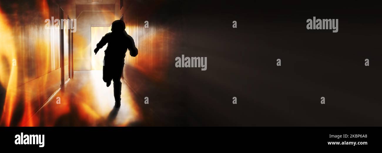 Running man emergency exit sign hi-res stock photography and images - Alamy