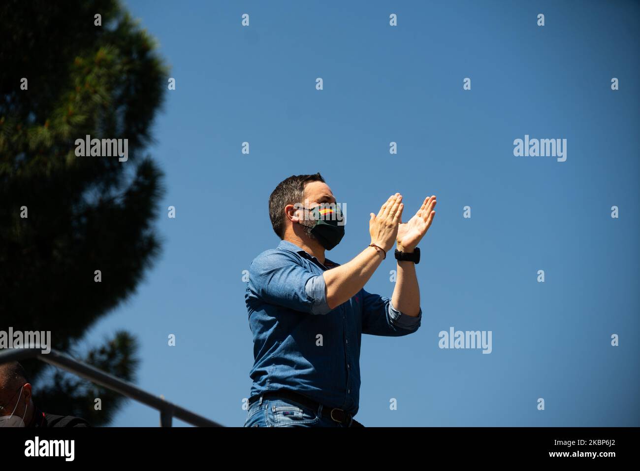 Santiago Abascal during the ''Caravan for Spain and its Freedom'' that ...