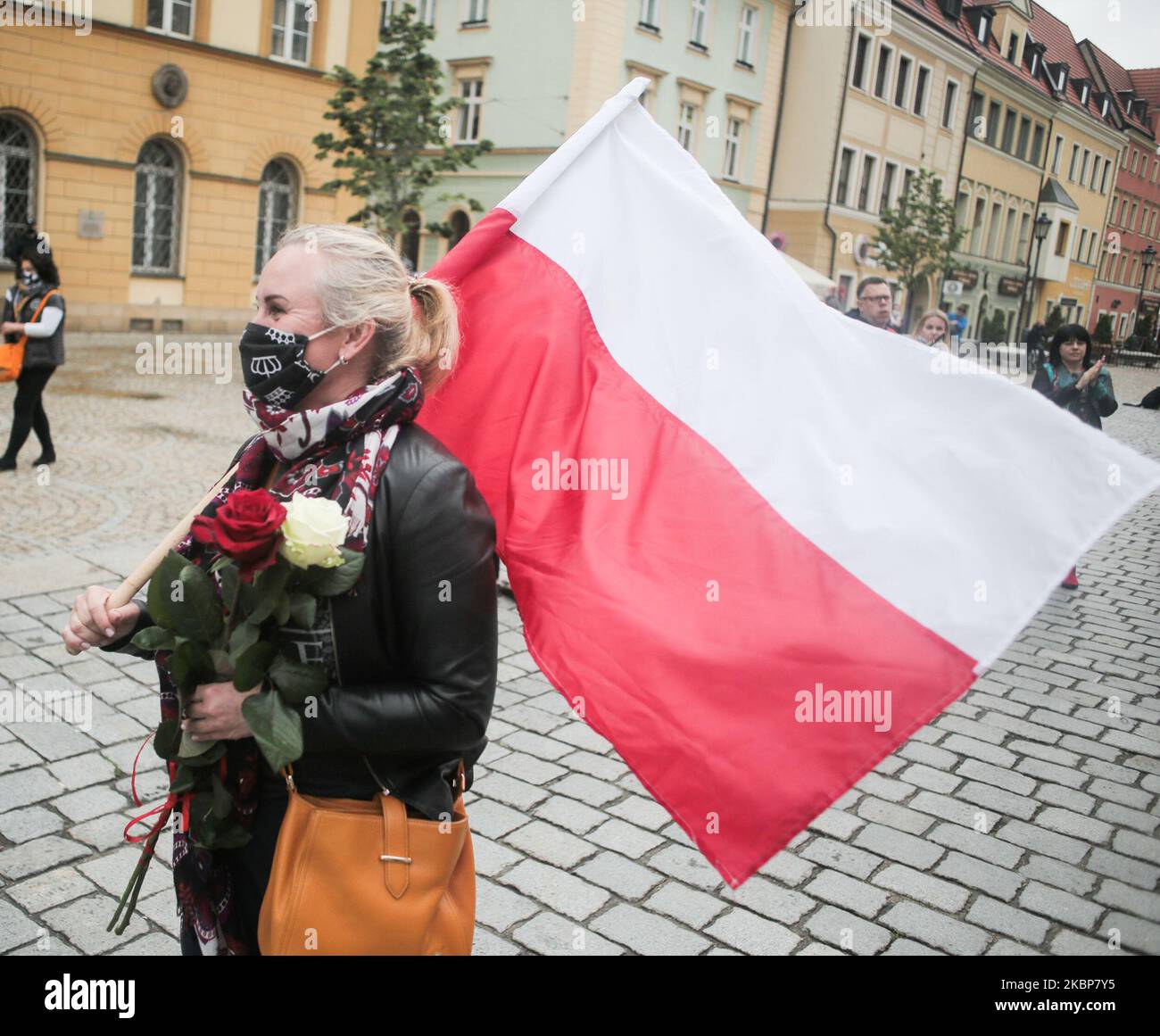 People protest against the censorship in Wroclaw, Poland, on May 23 ...