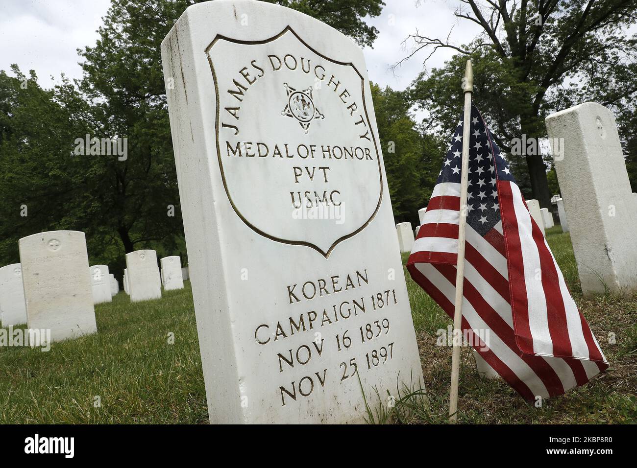 The grave stone of US Soldier, James Dougherty a recipient of a Medal ...