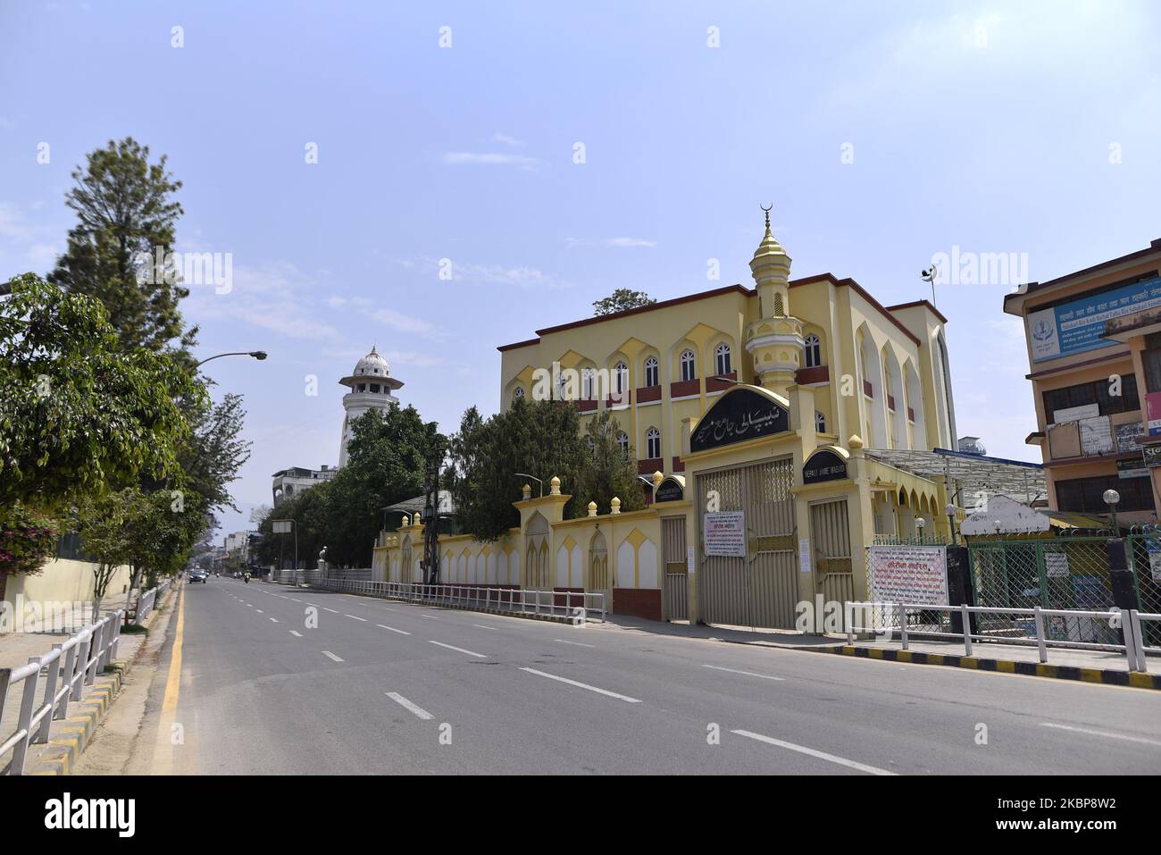 A view of empty Road infront of Nepali Jame Mosque on Eid al-Fitr ...