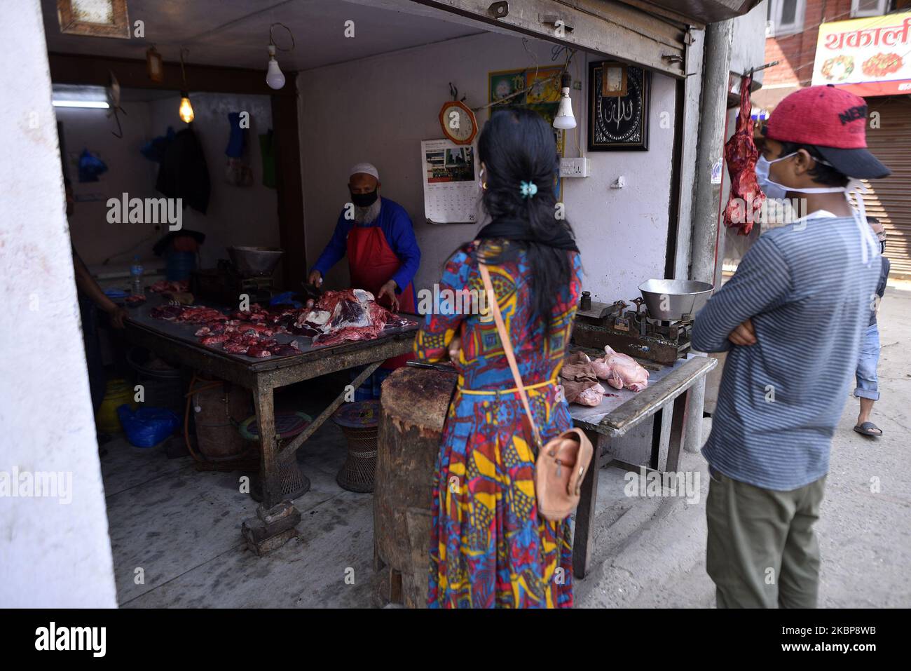 Nepalese Muslim people buying meat after offering Ritual Prayer on Eid ...