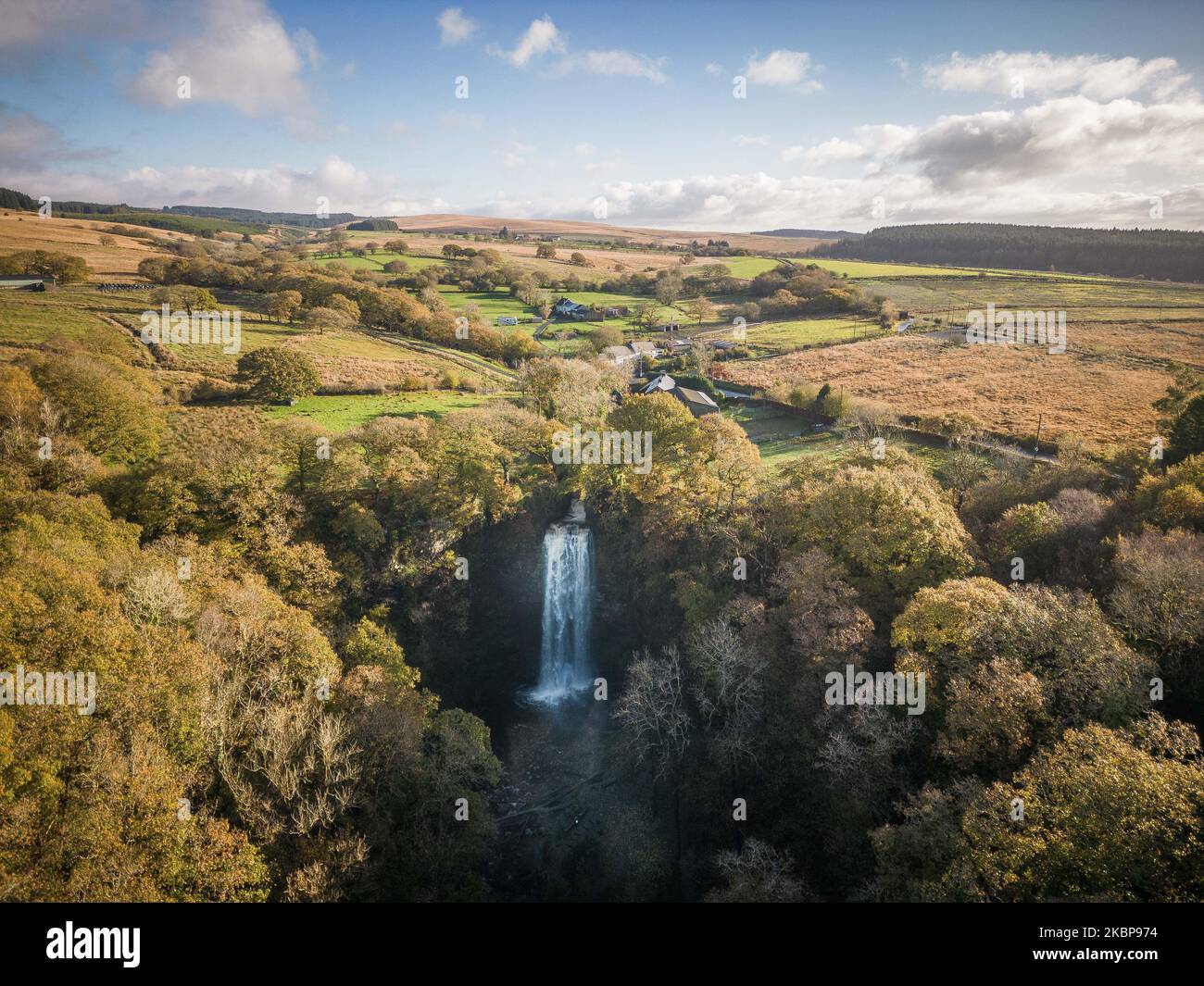 Friday 4th, November 2022, Swansea, Wales. Henrhyd falls in the Brecon ...