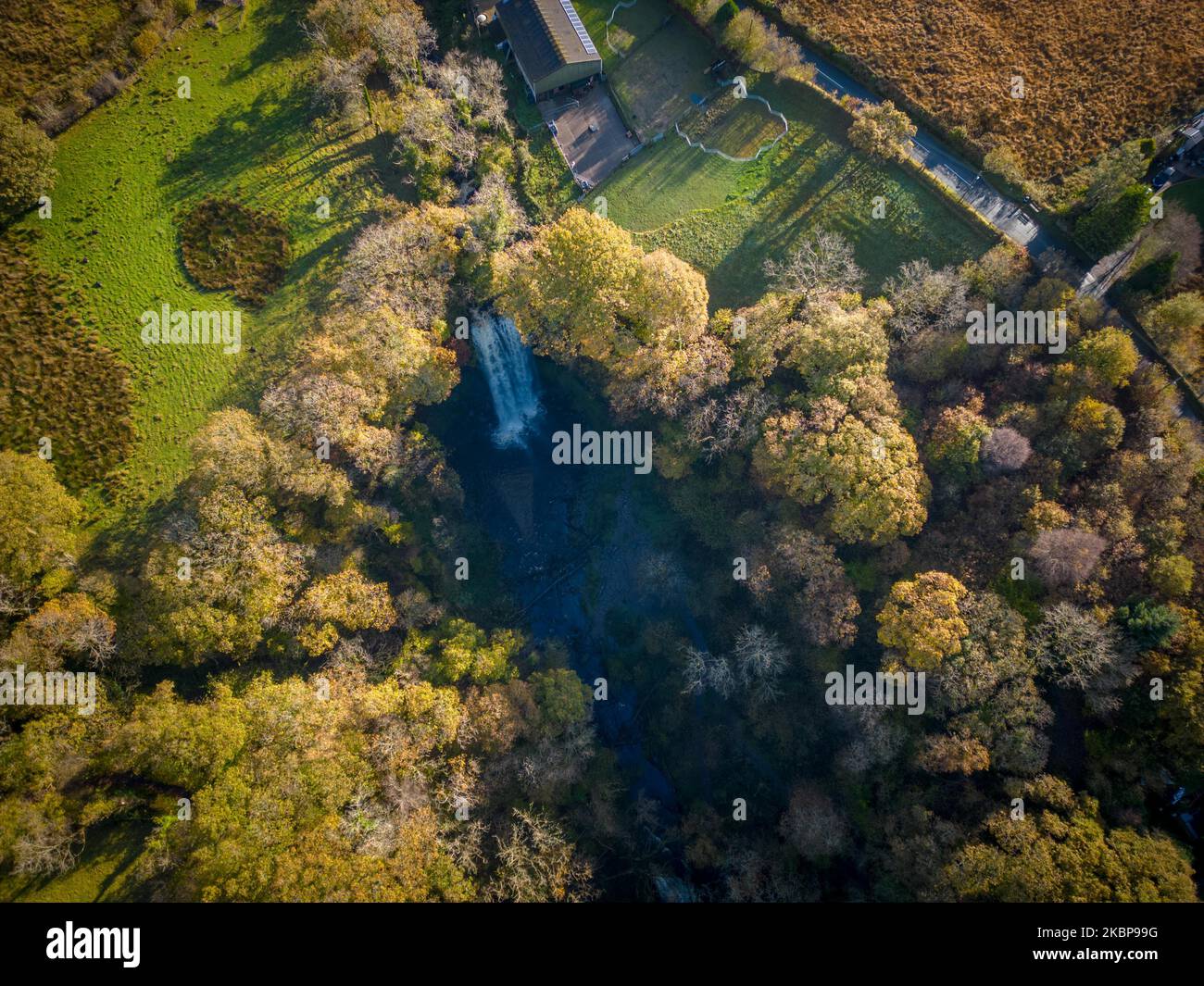 Friday 4th, November 2022, Swansea, Wales. Henrhyd falls in the Brecon ...