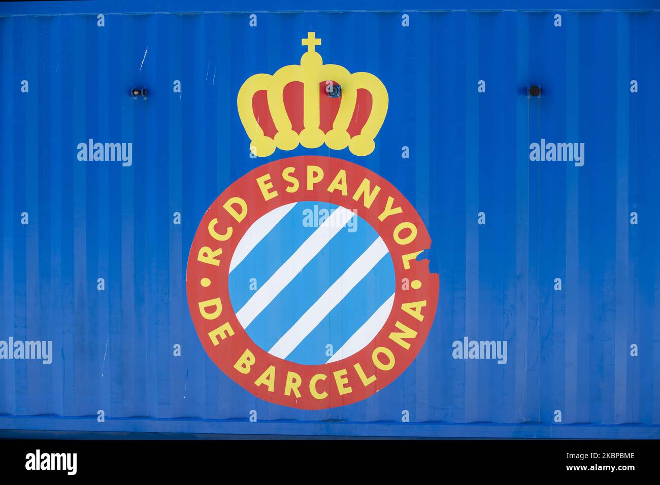 RCD Espanyol logo of team of Spanish La Liga football, in Barcelona ...