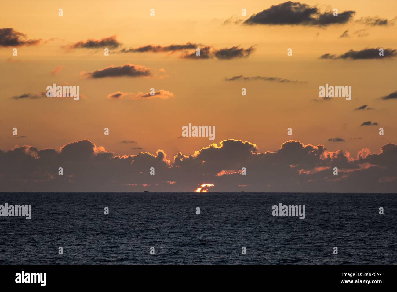 Gineral viewo on the beach during the sunset in Deir Al- Balah city, in ...