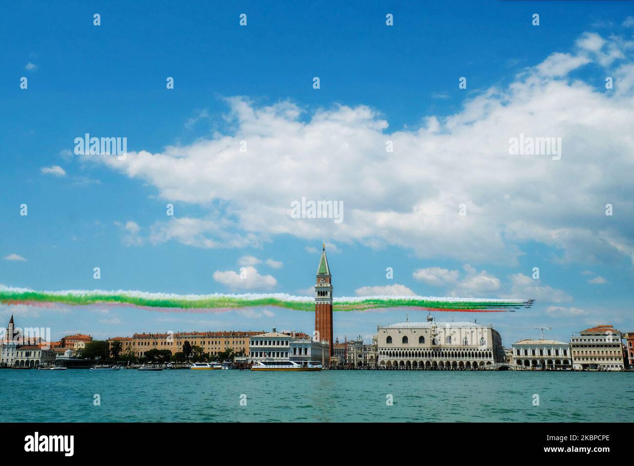 Italyâ€™s aerobatic team Frecce Tricolori (Tricolour arrows) fly over ...