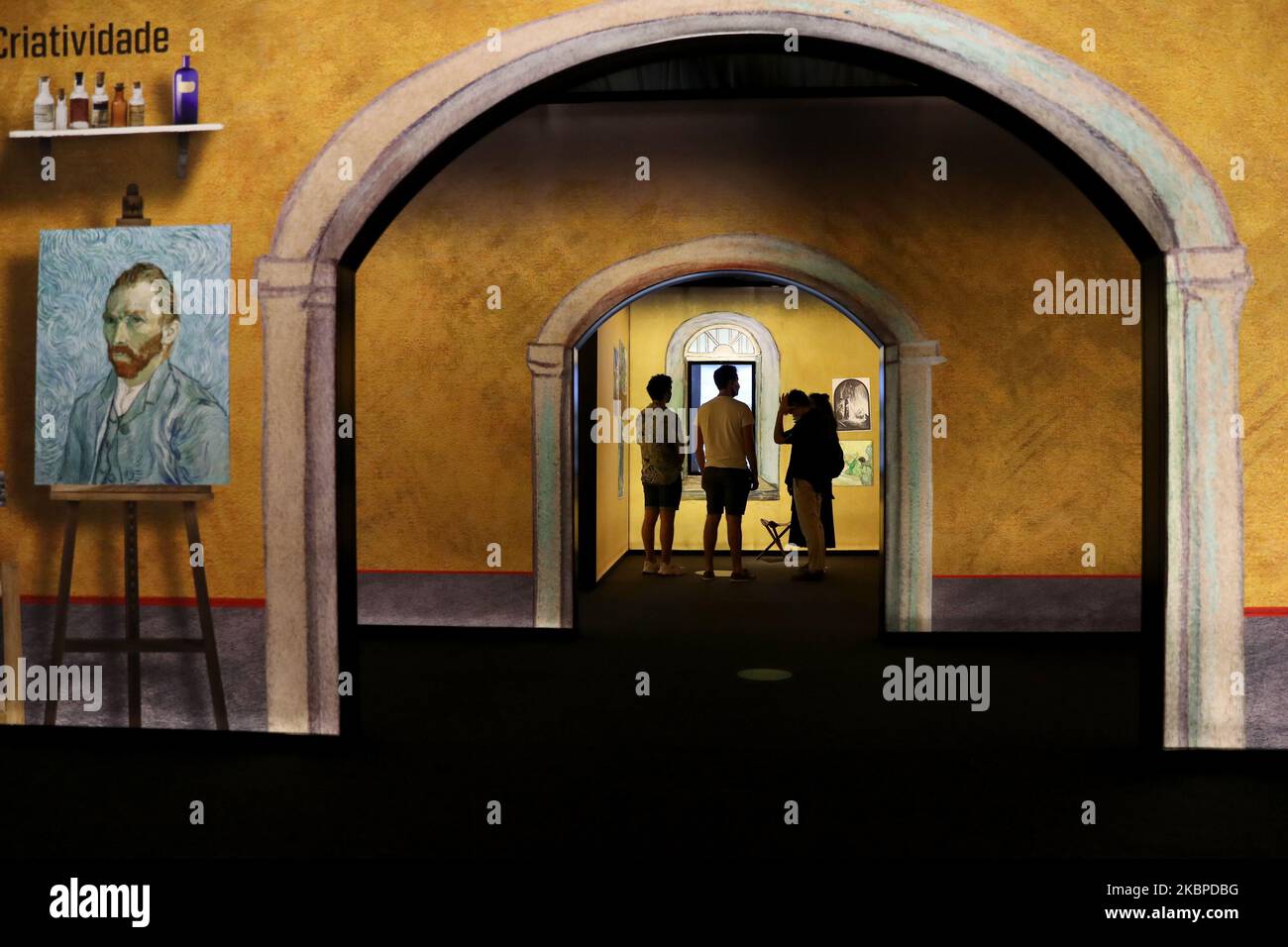 Visitors wearing face masks attend the Meet Vincent Van Gogh ...