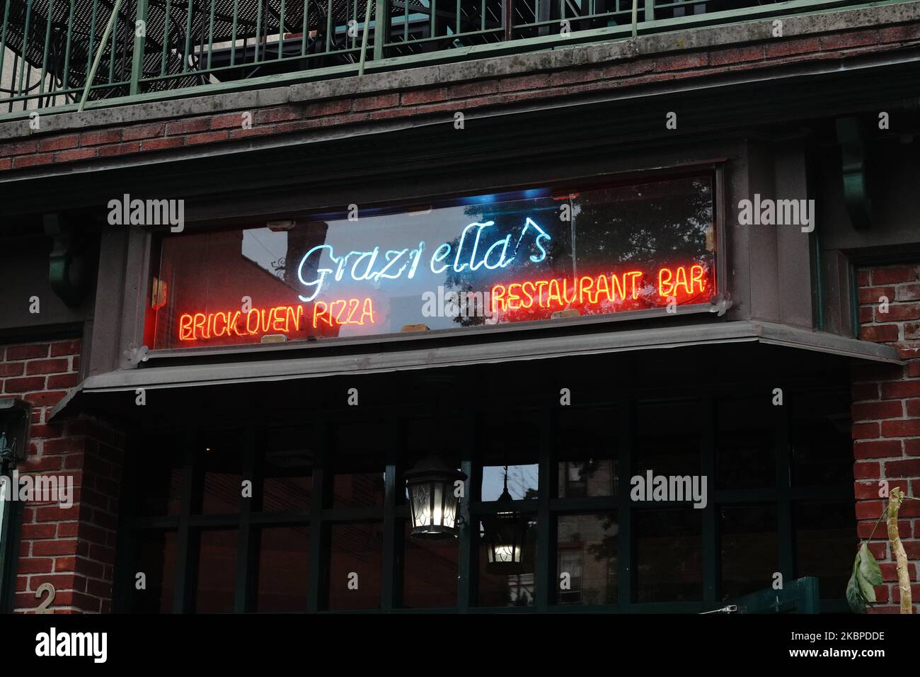 A view of the restaurant, Graziella’s who have put up tables outside as ...
