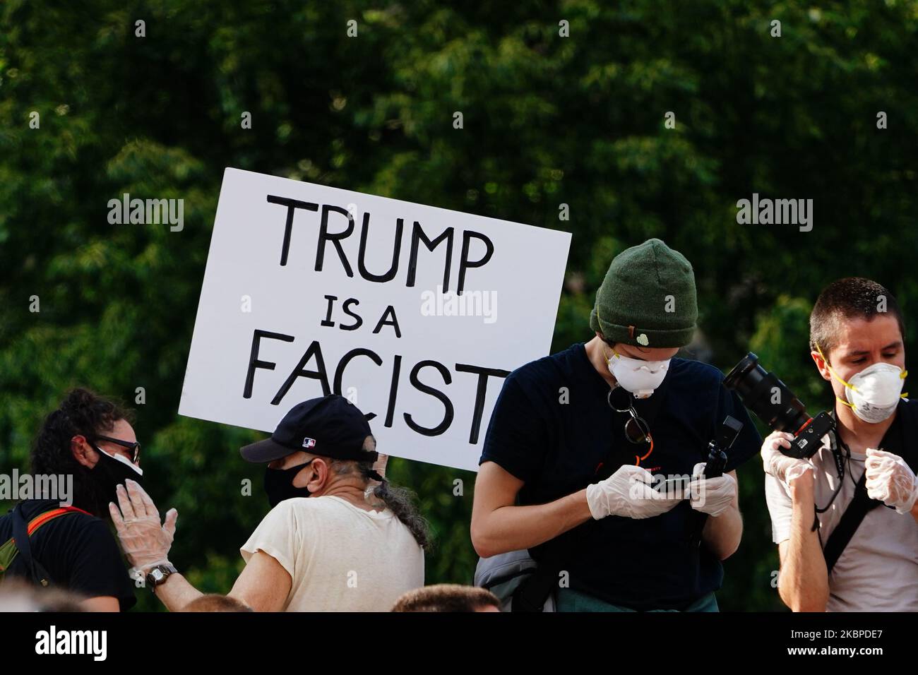 A view of protestors during a rally against the death of Minneapolis ...