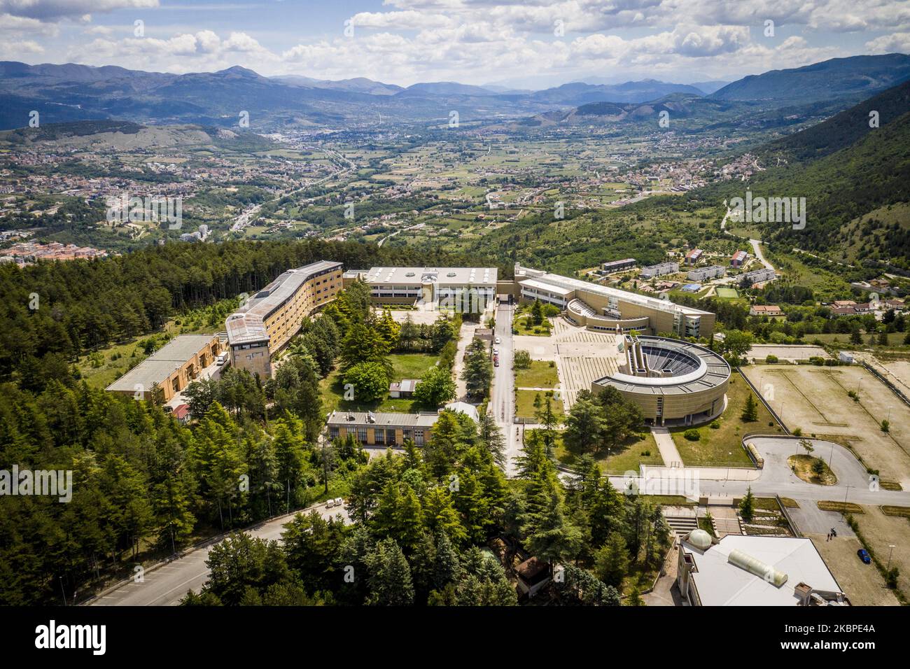 A drone view of the Department of Engineering of L'Aquila University ...