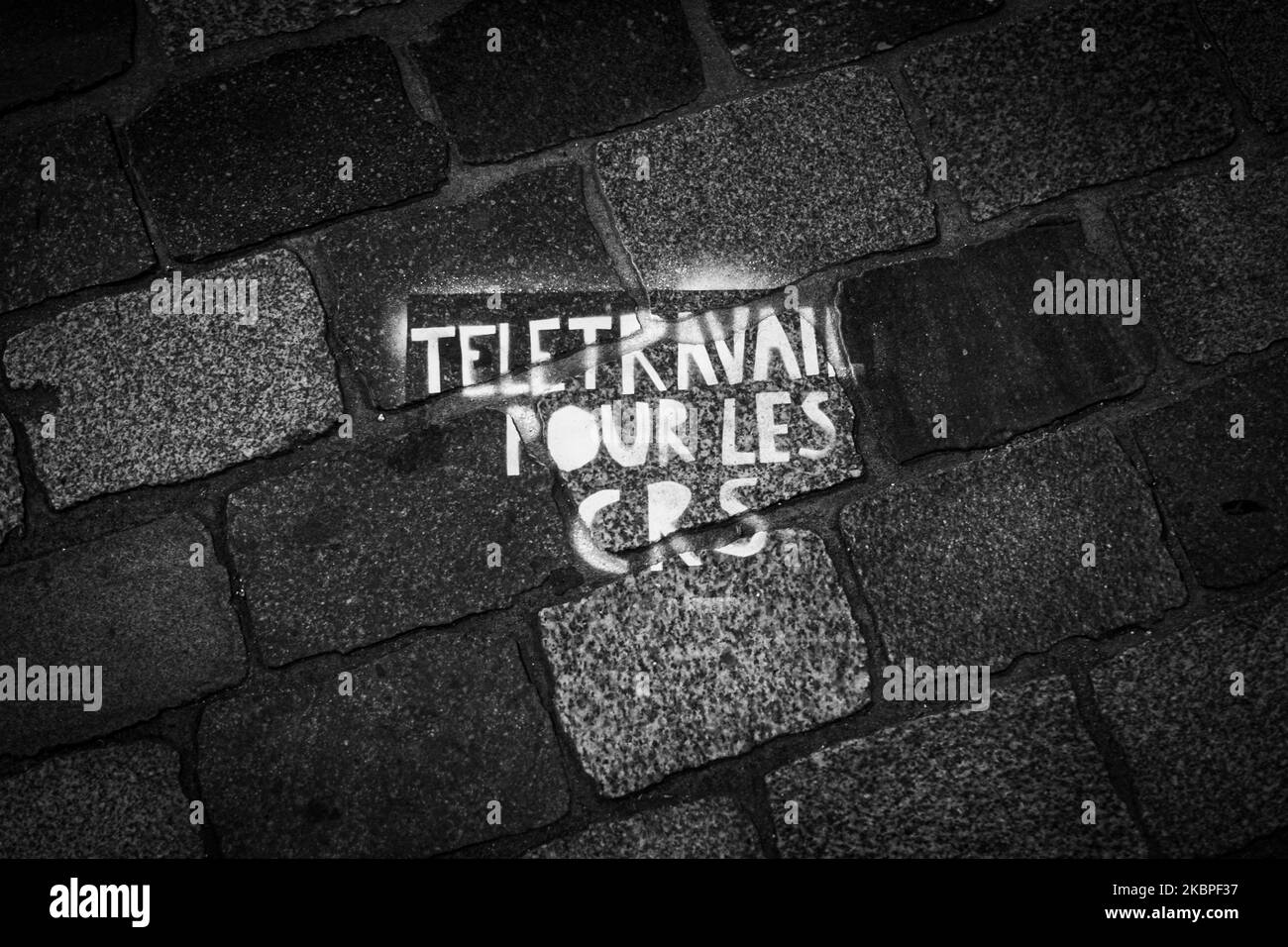 (EDITOR'S NOTE: Image was converted to black and white) Slogans on the ...