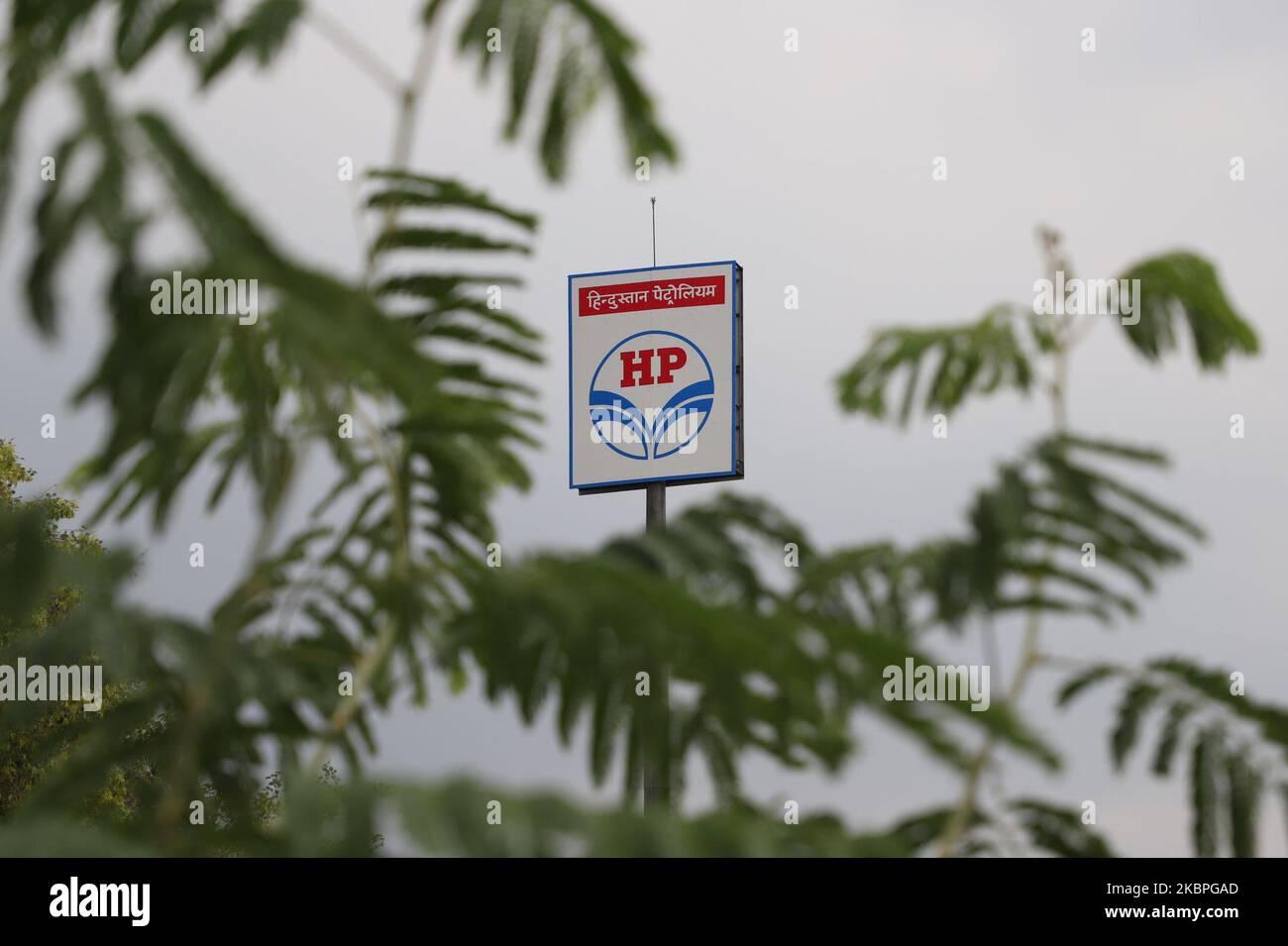 HP Hindustan Petrol pump Logo in Gurugram on the outskirts of New Delhi ...