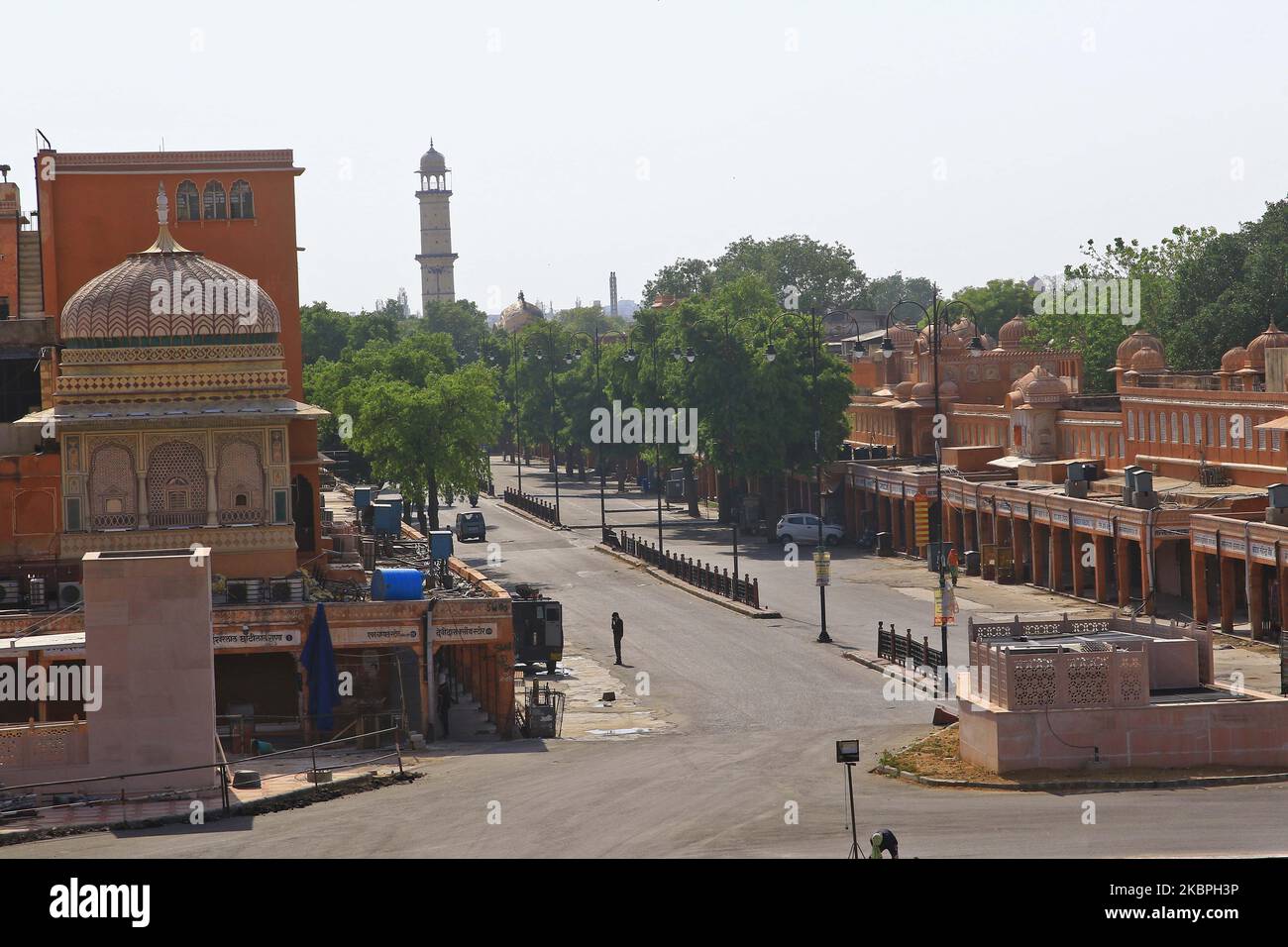 A view of deserted Badi Chaupar, a containment zone of walled city ...
