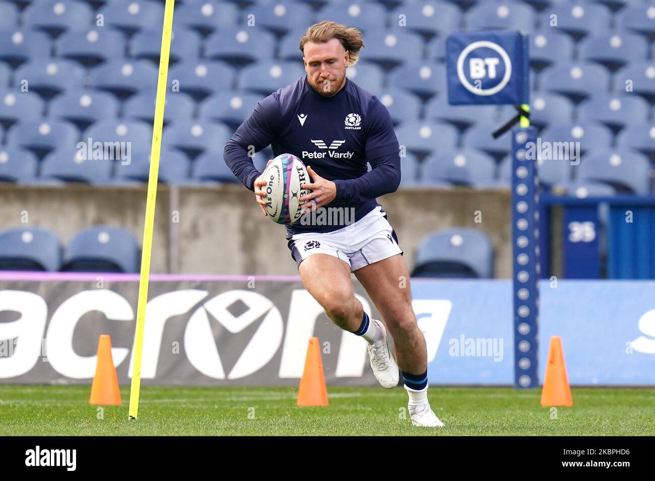 Scotland's Stuart Hogg during a captain's run at BT Murrayfield Stadium ...