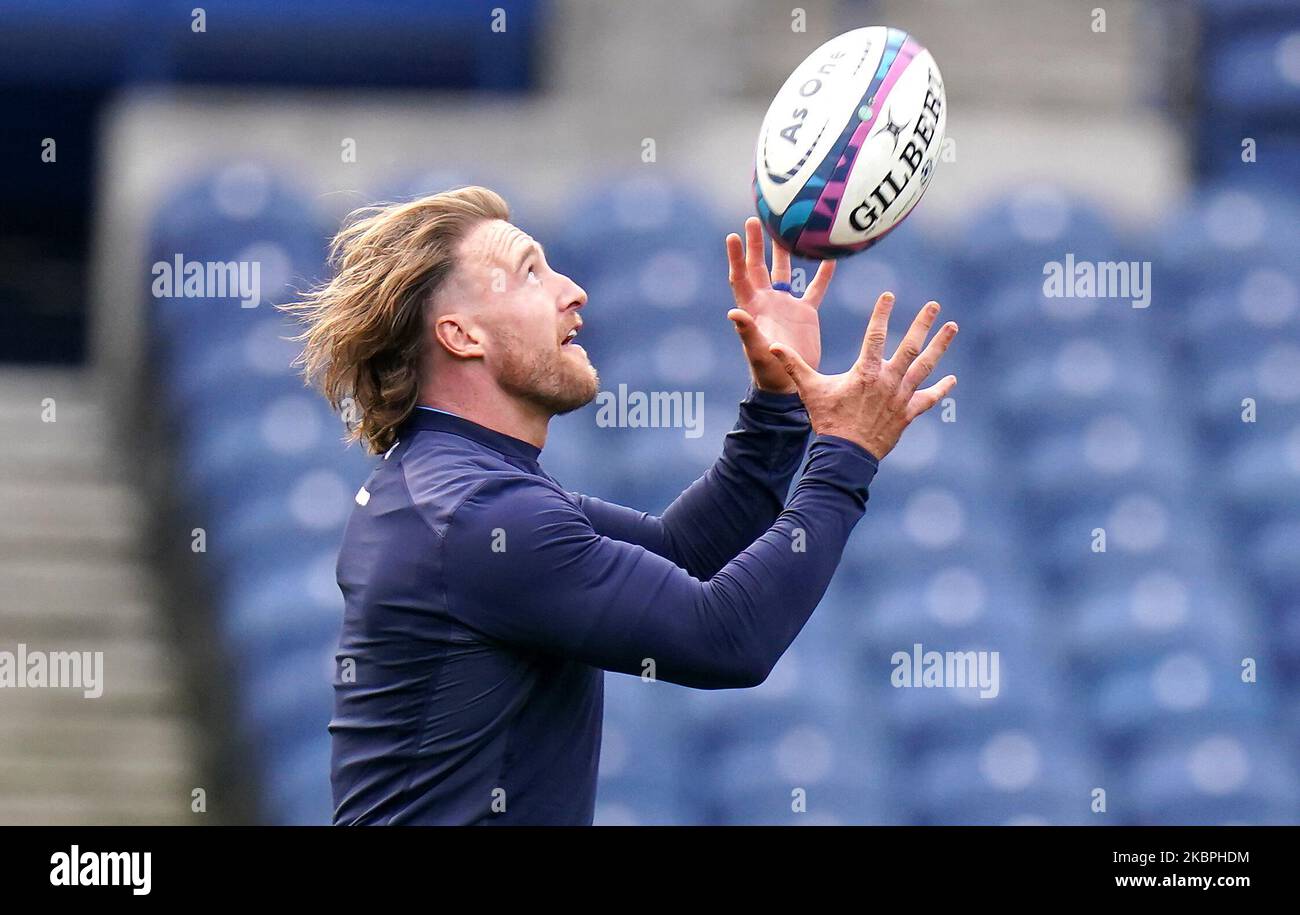 Scotland's Stuart Hogg during a captain's run at BT Murrayfield Stadium ...
