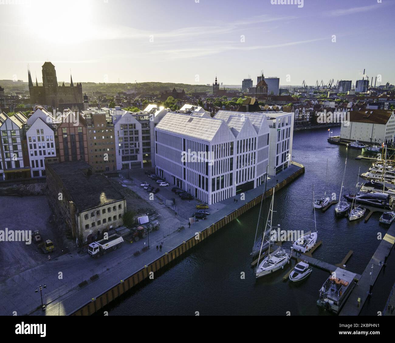 The Granaria or Granary Island is seen on May 31, 2020 in Gdansk ...