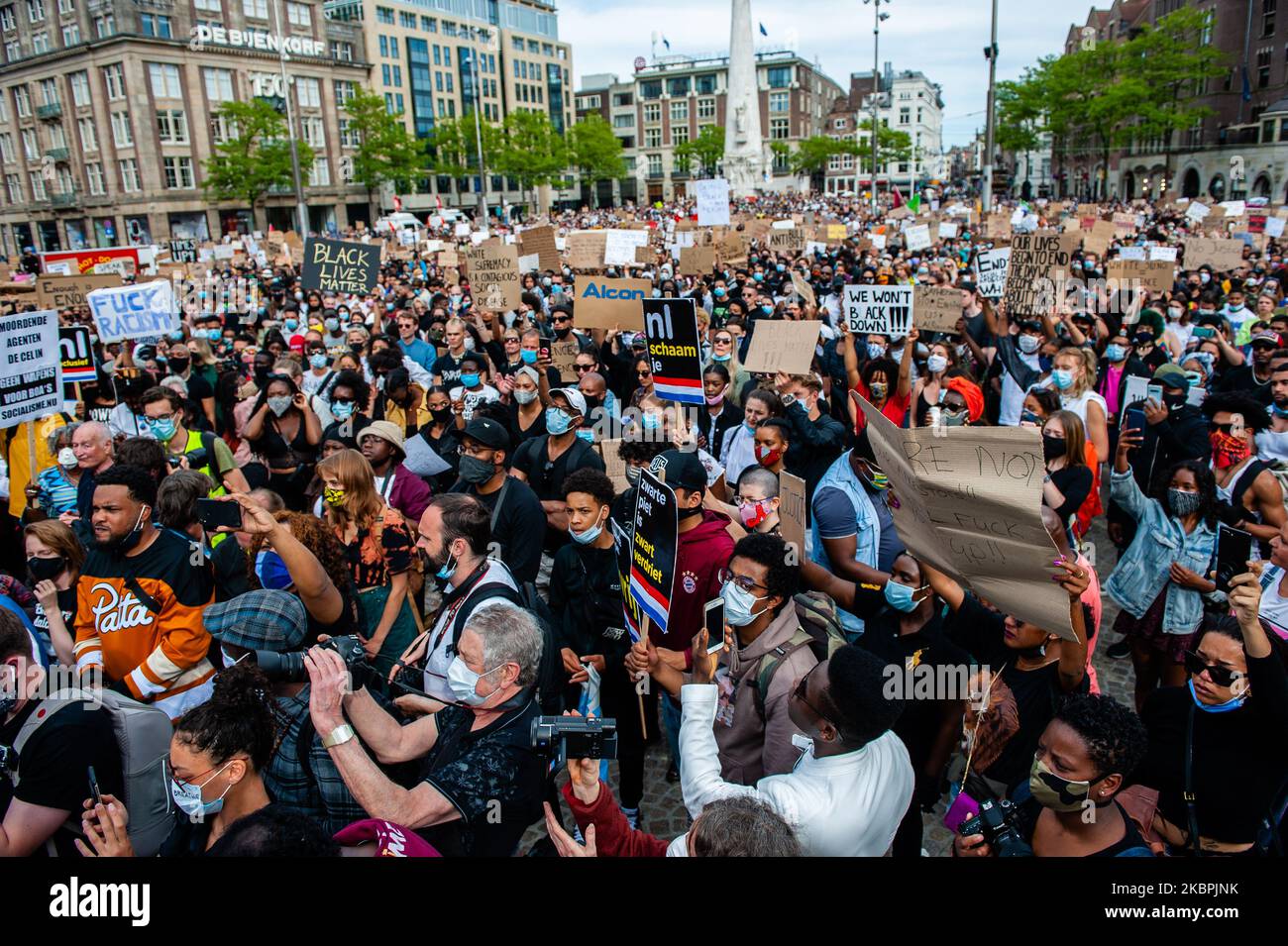 Thousands of people are gathering at the Dam Square, during the massive ...