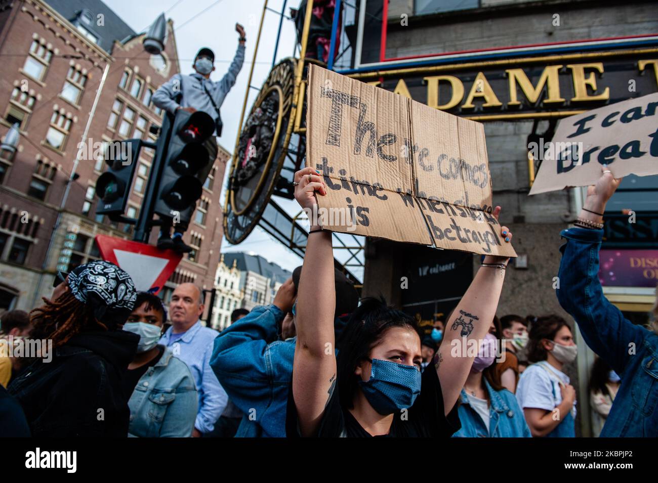 Thousands of people are gathering at the Dam Square, during the massive ...