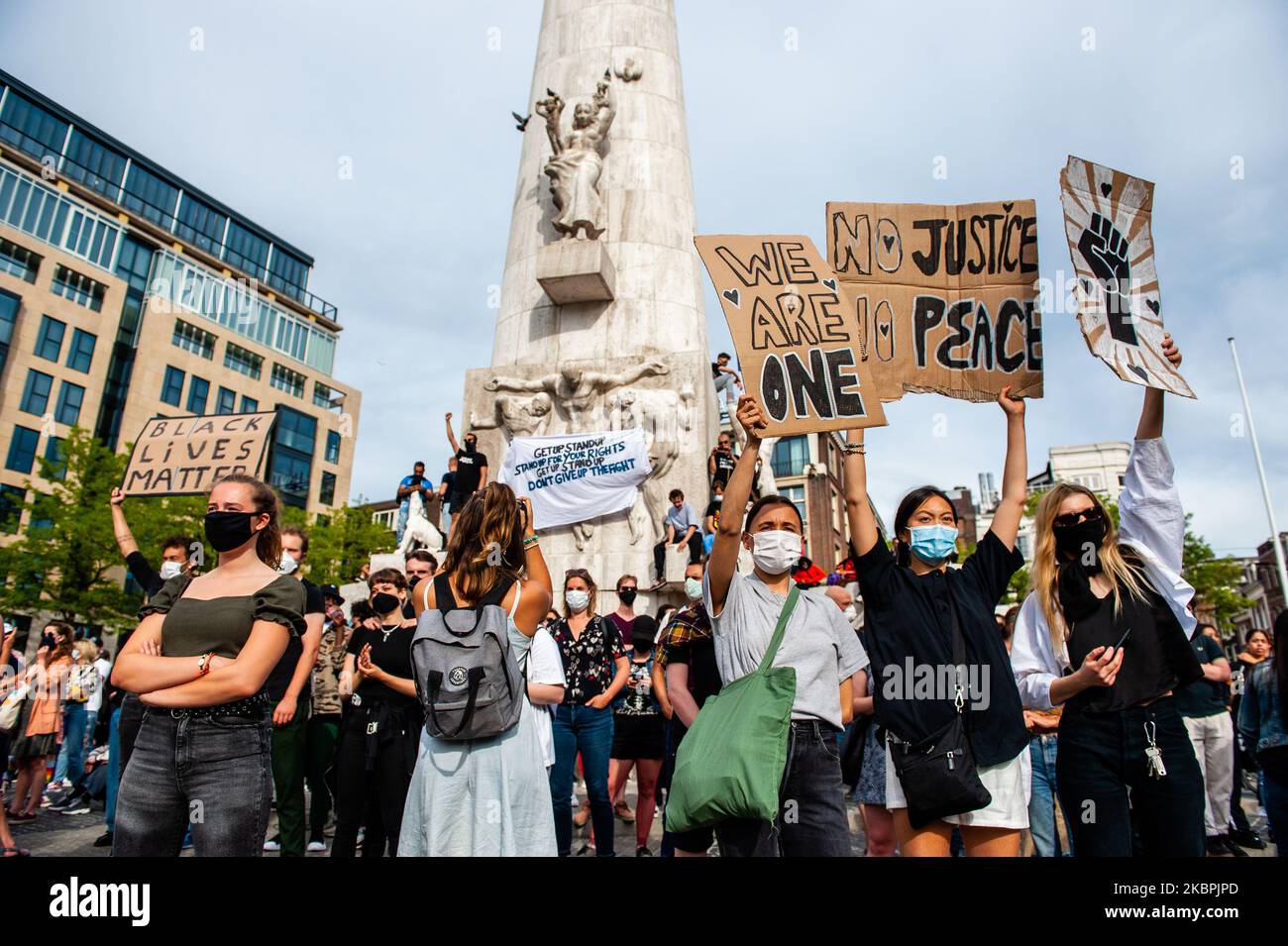 Thousands of people are gathering at the Dam Square, during the massive ...