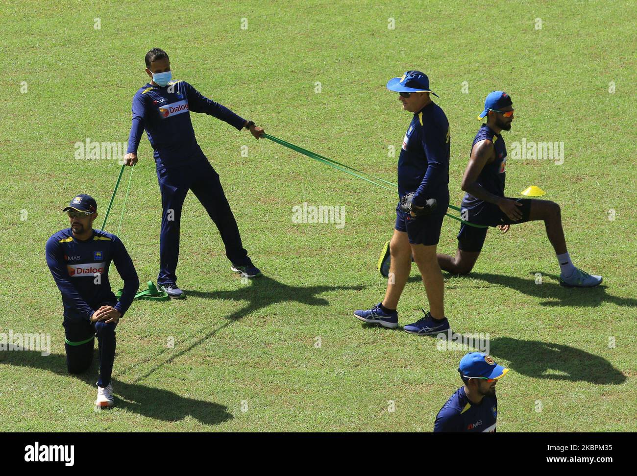 Sri Lankan cricket team's head coach Mickey Arthur instructs Sri lankan ...