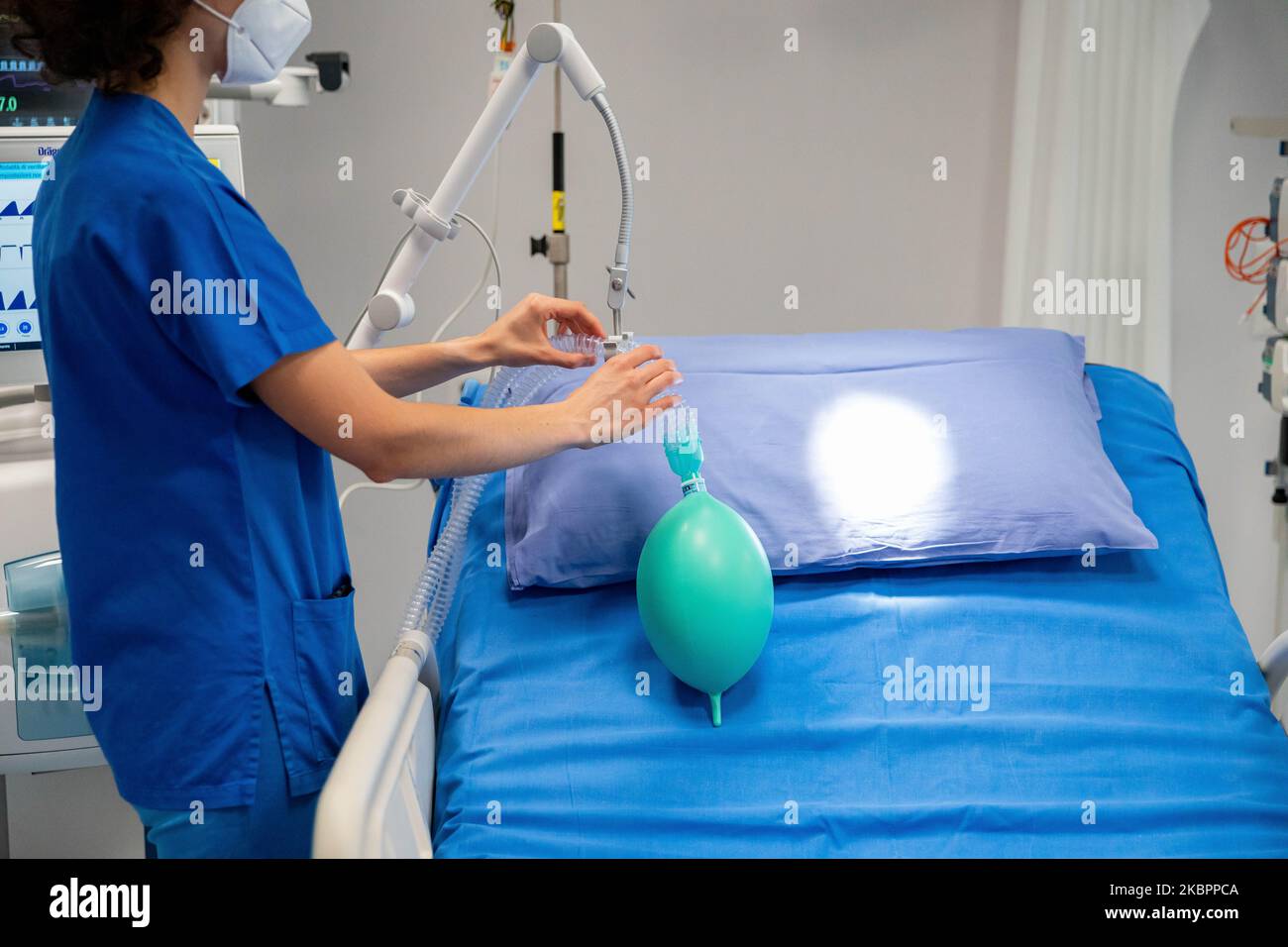 A nurse at the opening of the new Intensive Care Unit for patients with ...