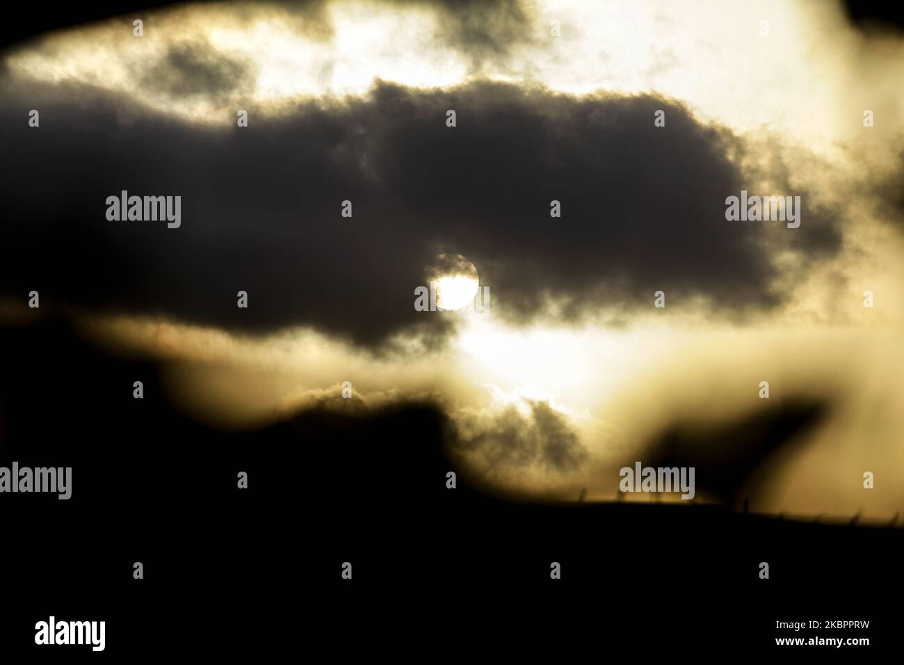 The sun rises is seen in the east of Gaza Strip, on 05 June, 2020 ...