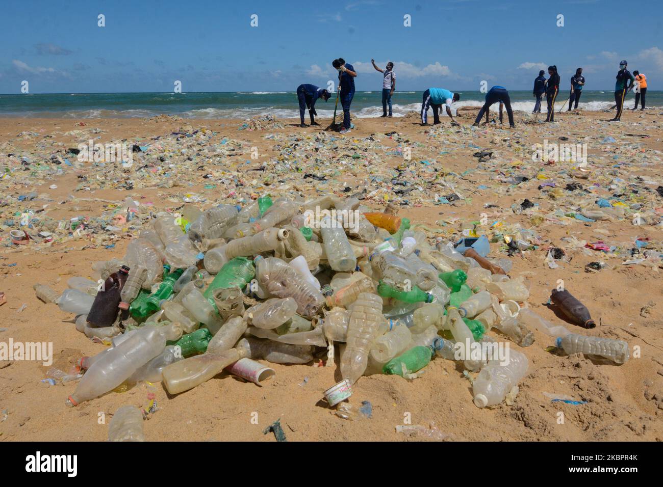 Provincial workers took part in a beach clean-up attempt to remove ...