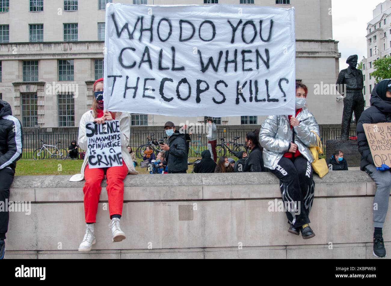 Crowds gather during a Black Lives Matter protest at Parliament Square ...
