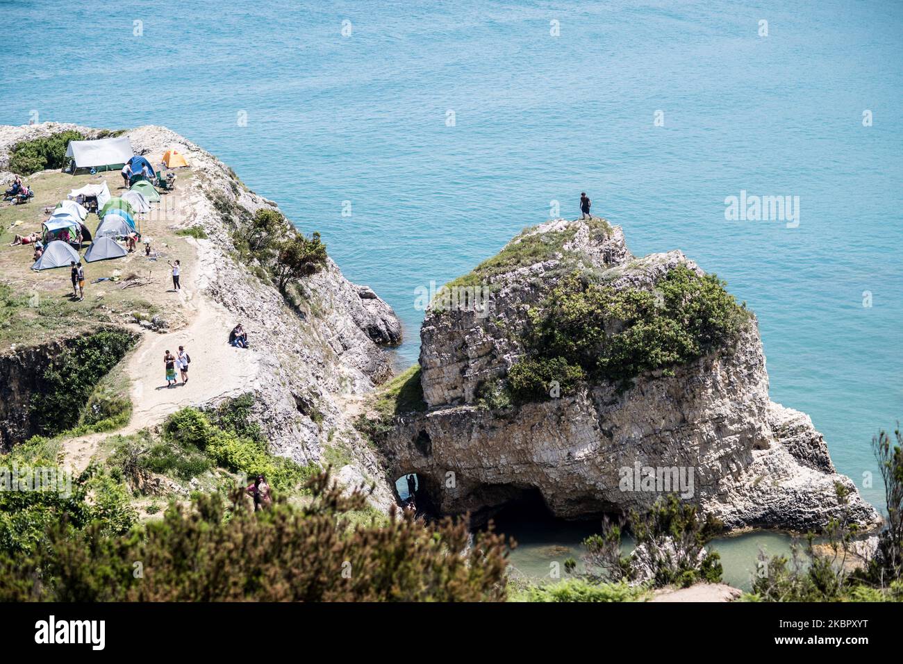 People is camping in Agva, Istanbul, Turkey on June 7, 2020 during the ...