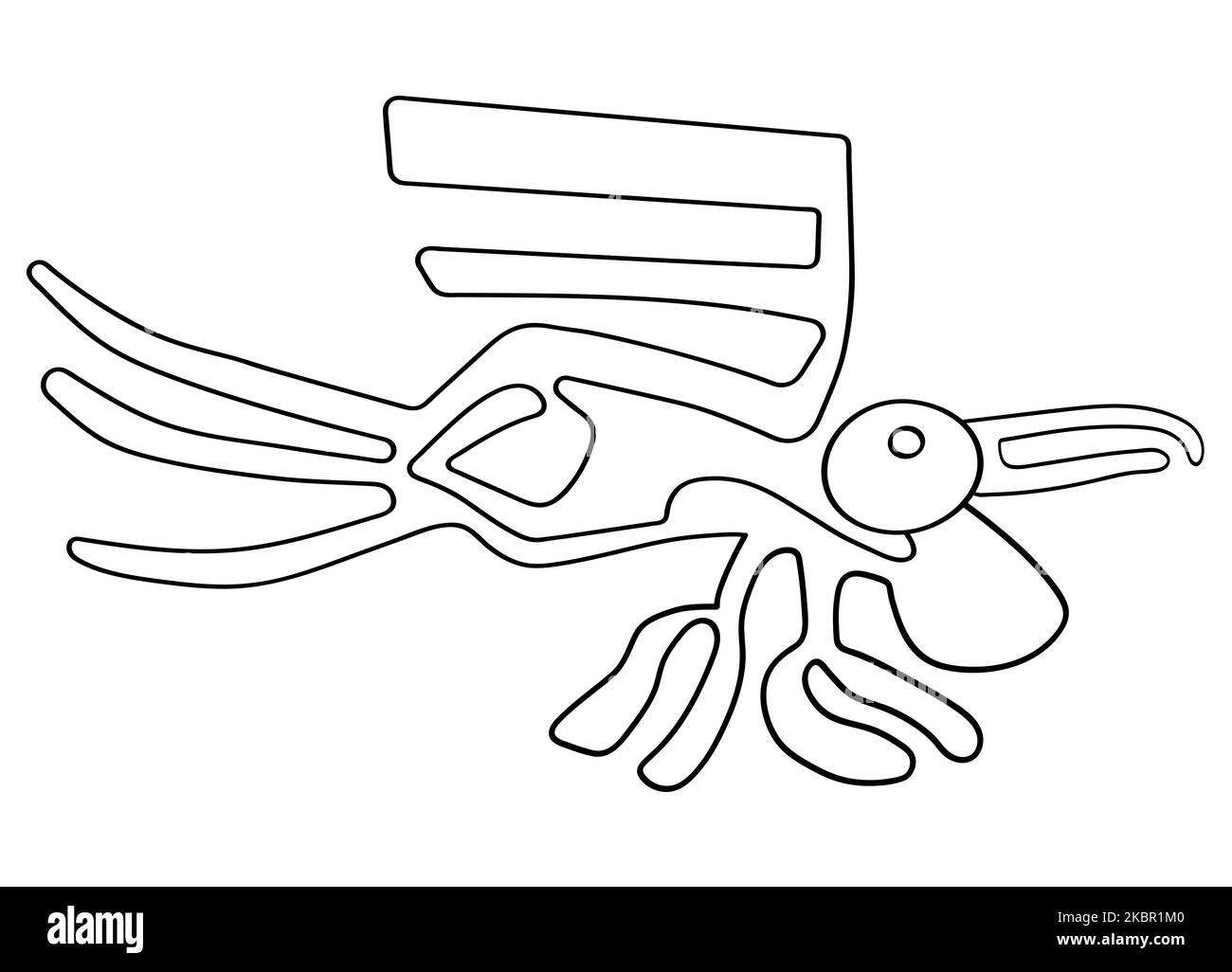 Geoglyph of the pelican from Nazca, The Nazca Lines, Nazca Desert, Peru ...