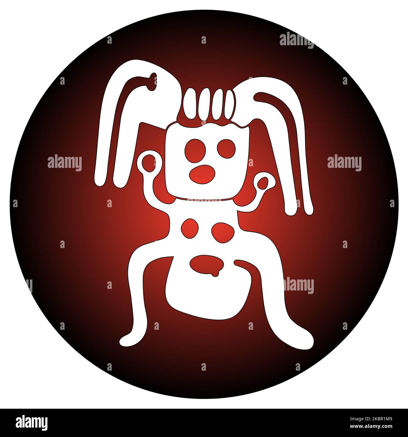 Geoglyph of the humanoid from Nazca desert, Peru, South America Stock ...