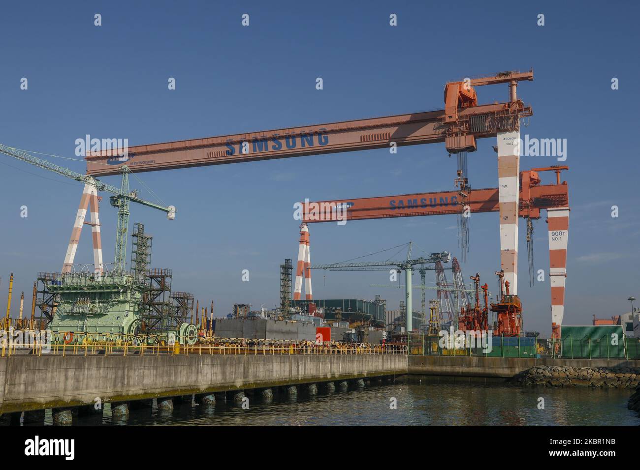 A View Scene of Dockyard at SHI (Samsung Heavy Industry) in Geoje ...