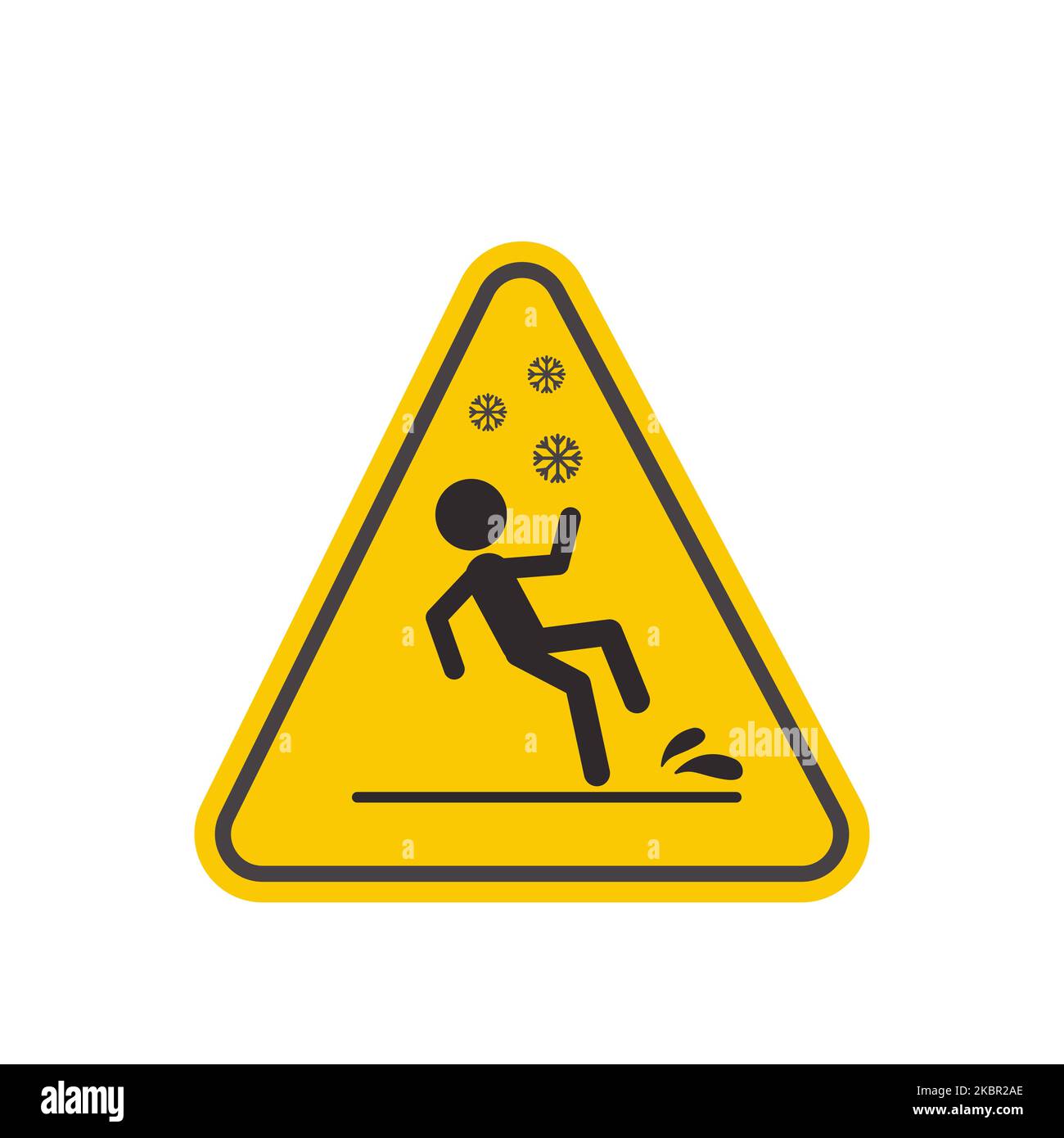 Accident prevention caution slippery ice yellow triangle,beware and ...