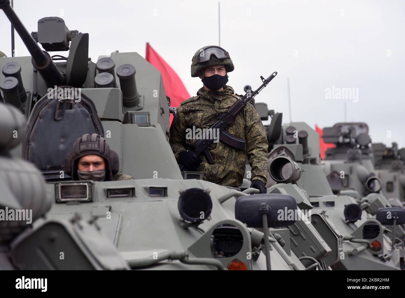 A servicemen of the tank troops is seen during a rehearsal of the ...