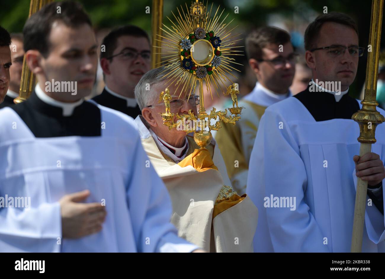 Archbishop Marek Jedraszewski leads a procession of the Blessed ...
