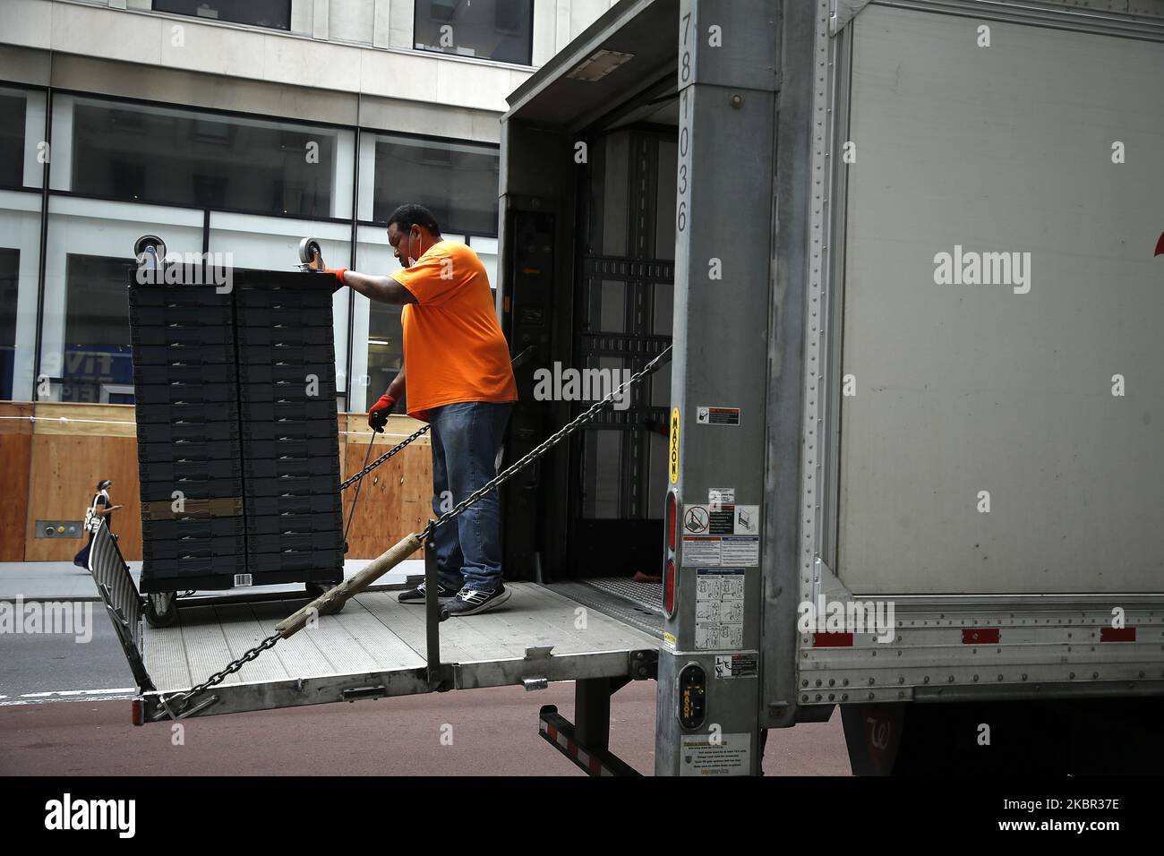 A delivery truck is being loaded. This week New York City marks the ...