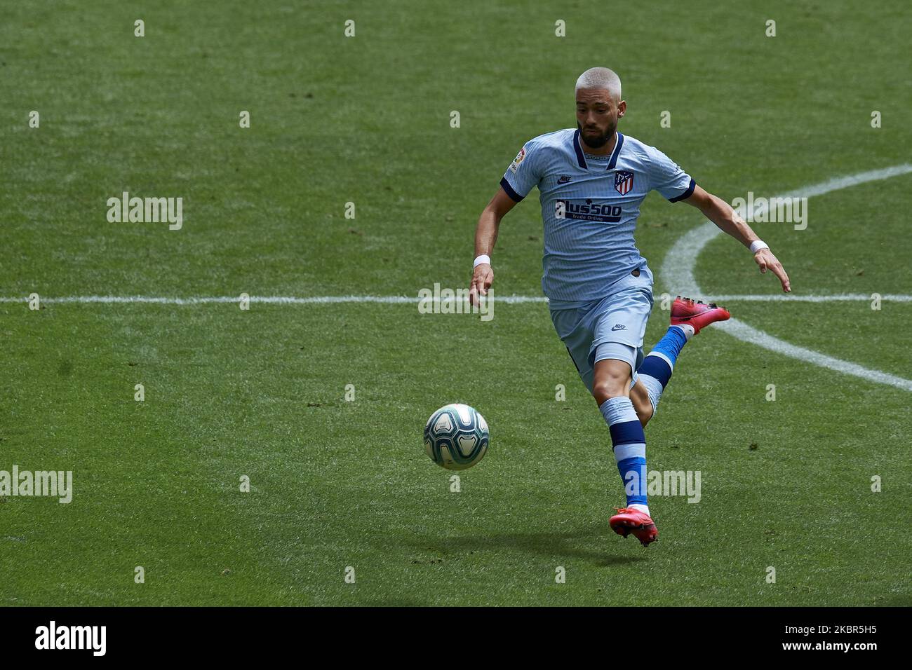 Yannick Carrasco of Atletico Madrid in action during the Liga match ...