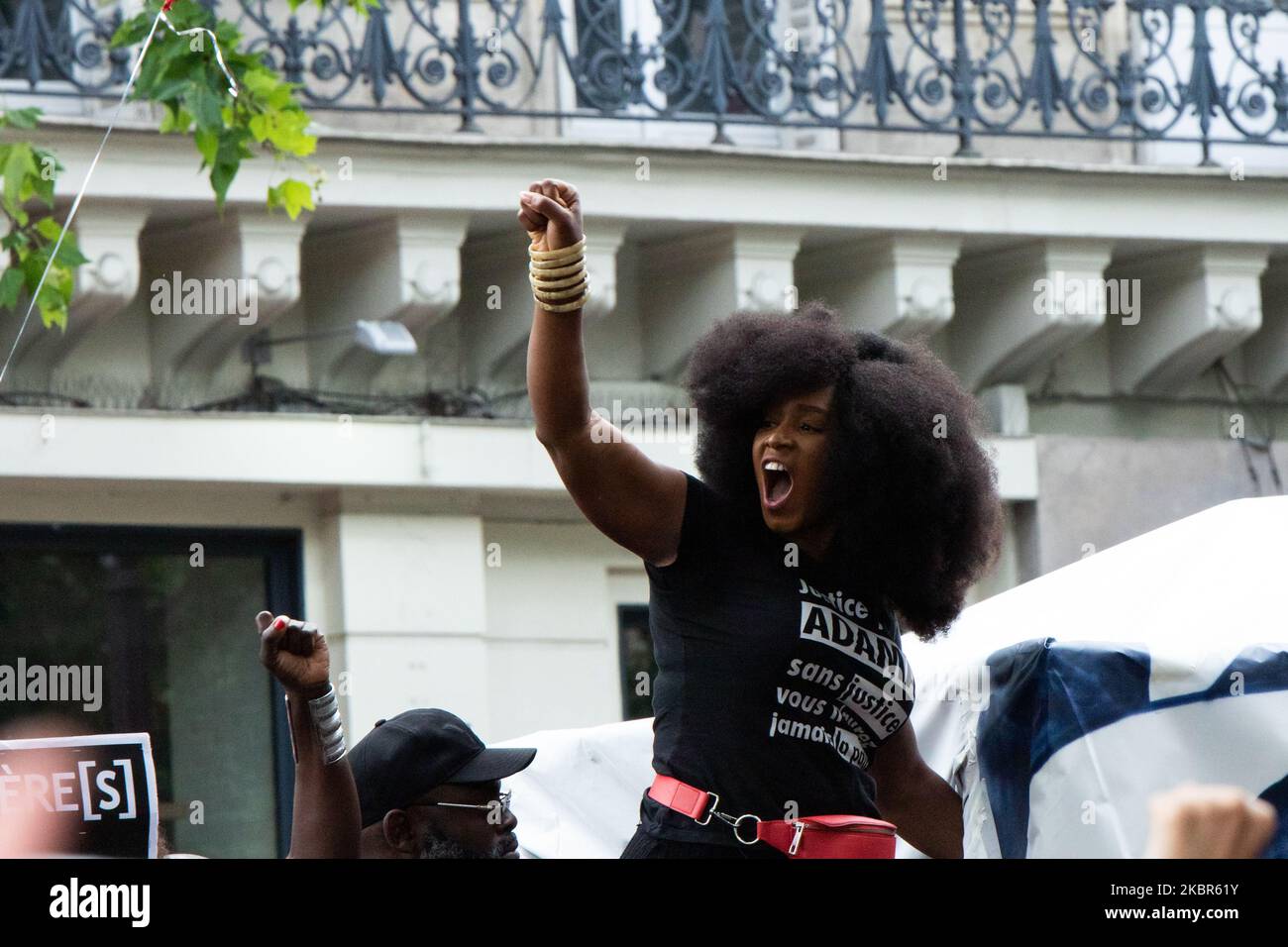 Assa Traore, sister of Adama Traore, organizer of the demonstration ...