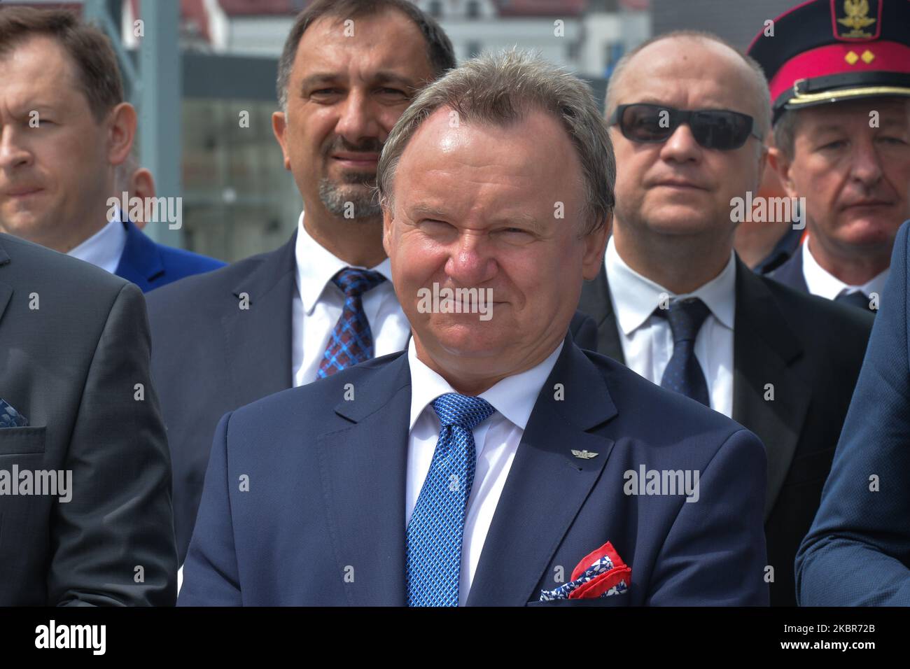 Ireneusz Merchel (C), President of the Management Board of PKP PLK ...