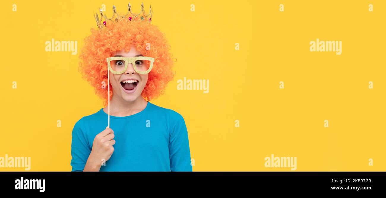 wow. funny child in party glasses. selfish teen girl in tiara. pageant ...