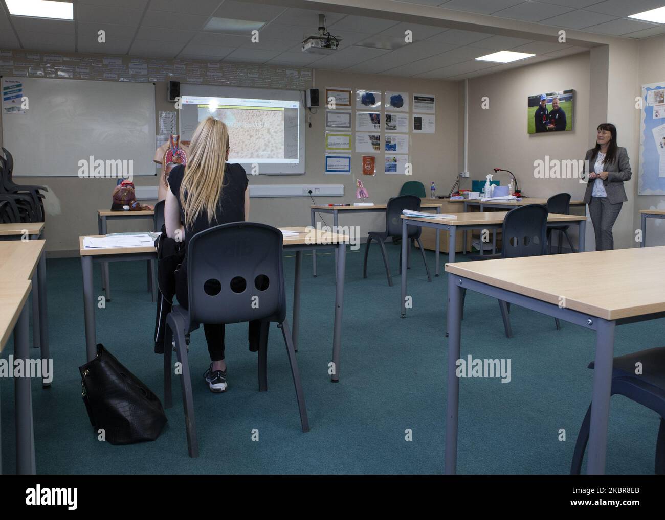 A year 12 pupil watches on as the teacher shows a video. Ortu Gable ...