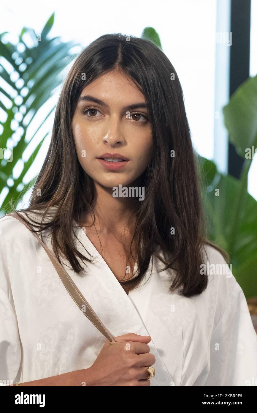 Spanish model Lucia Rivera presents Anekke new bag collection on June ...