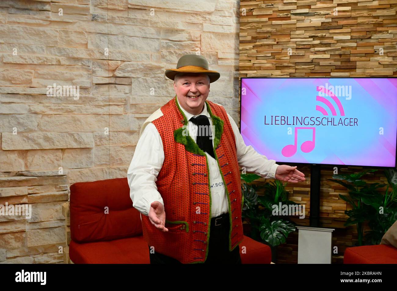 Wolfgang Schwalm von den Wildecker Herzbuben bei der Aufzeichnung der ...