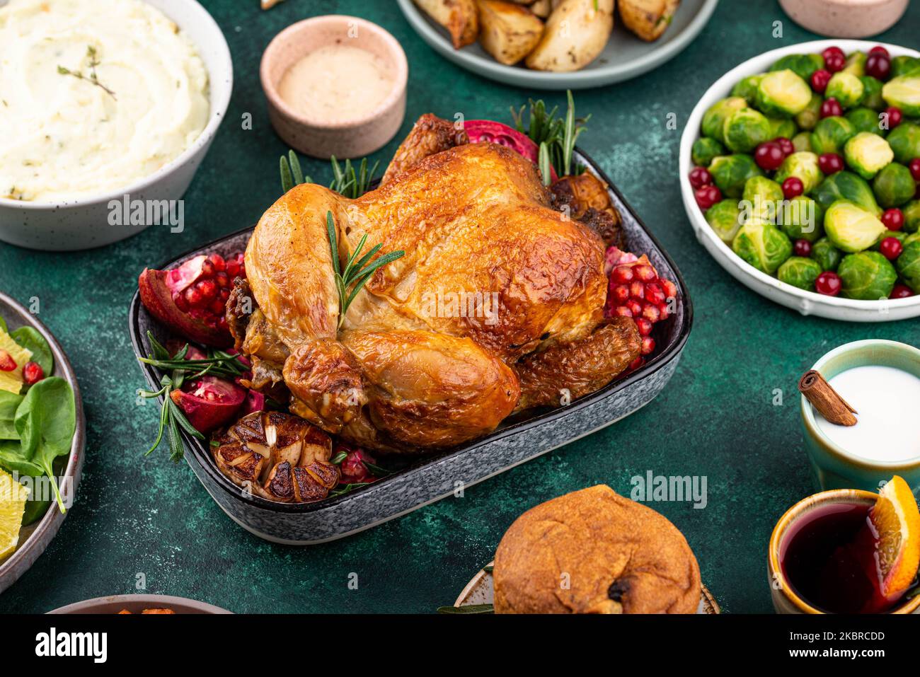 Christmas festive dinner with traditional dishes Stock Photo - Alamy