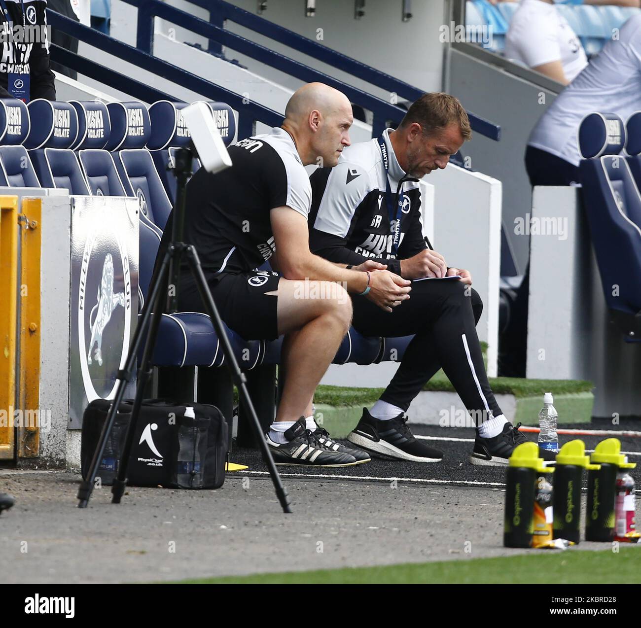 L-R Assistant Manager: Adam Barrett (interim) and Gary Rowett manager ...
