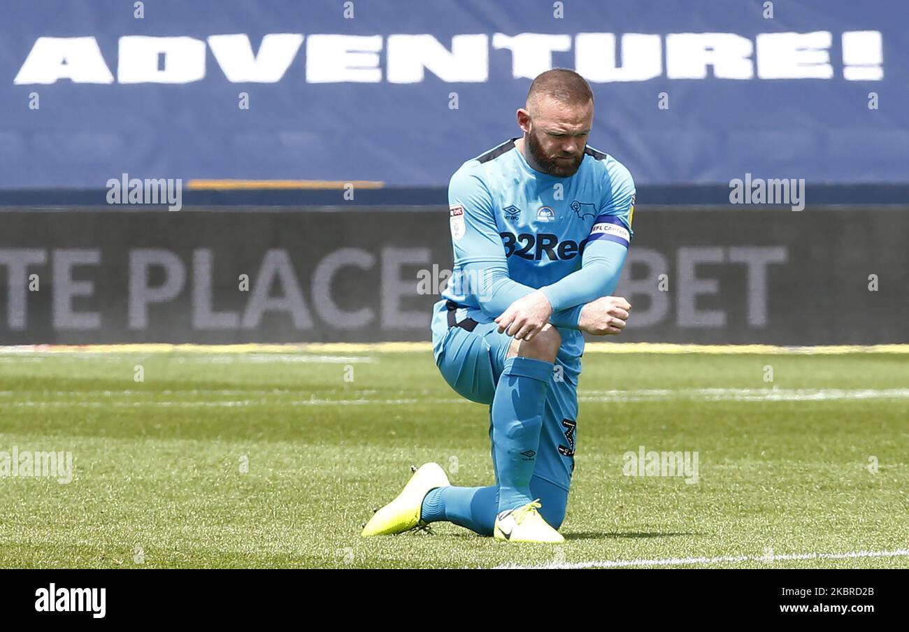 Derby County's Wayne Rooney take knee in solidarity with Black Lives ...