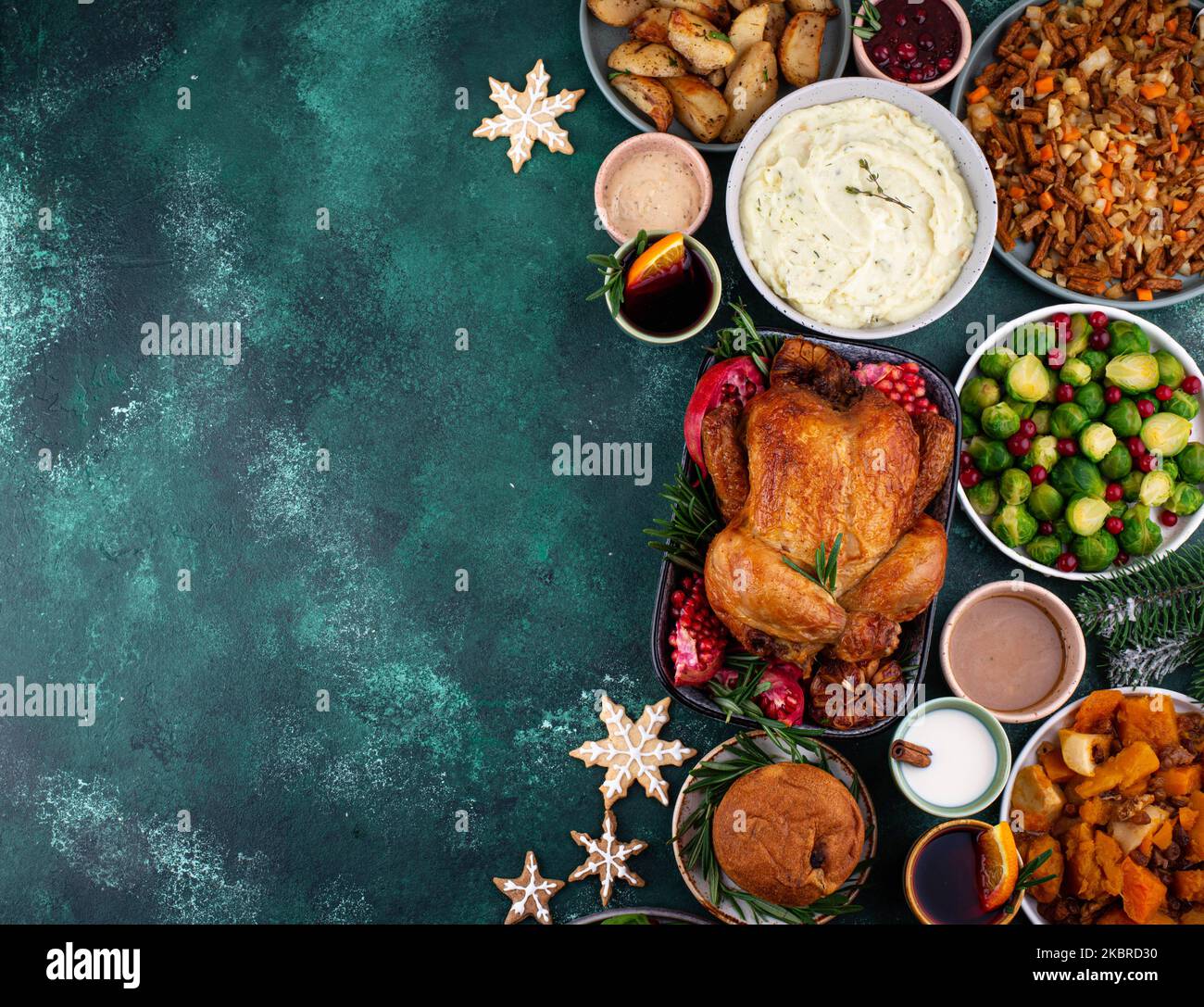 Christmas festive dinner with traditional dishes Stock Photo - Alamy
