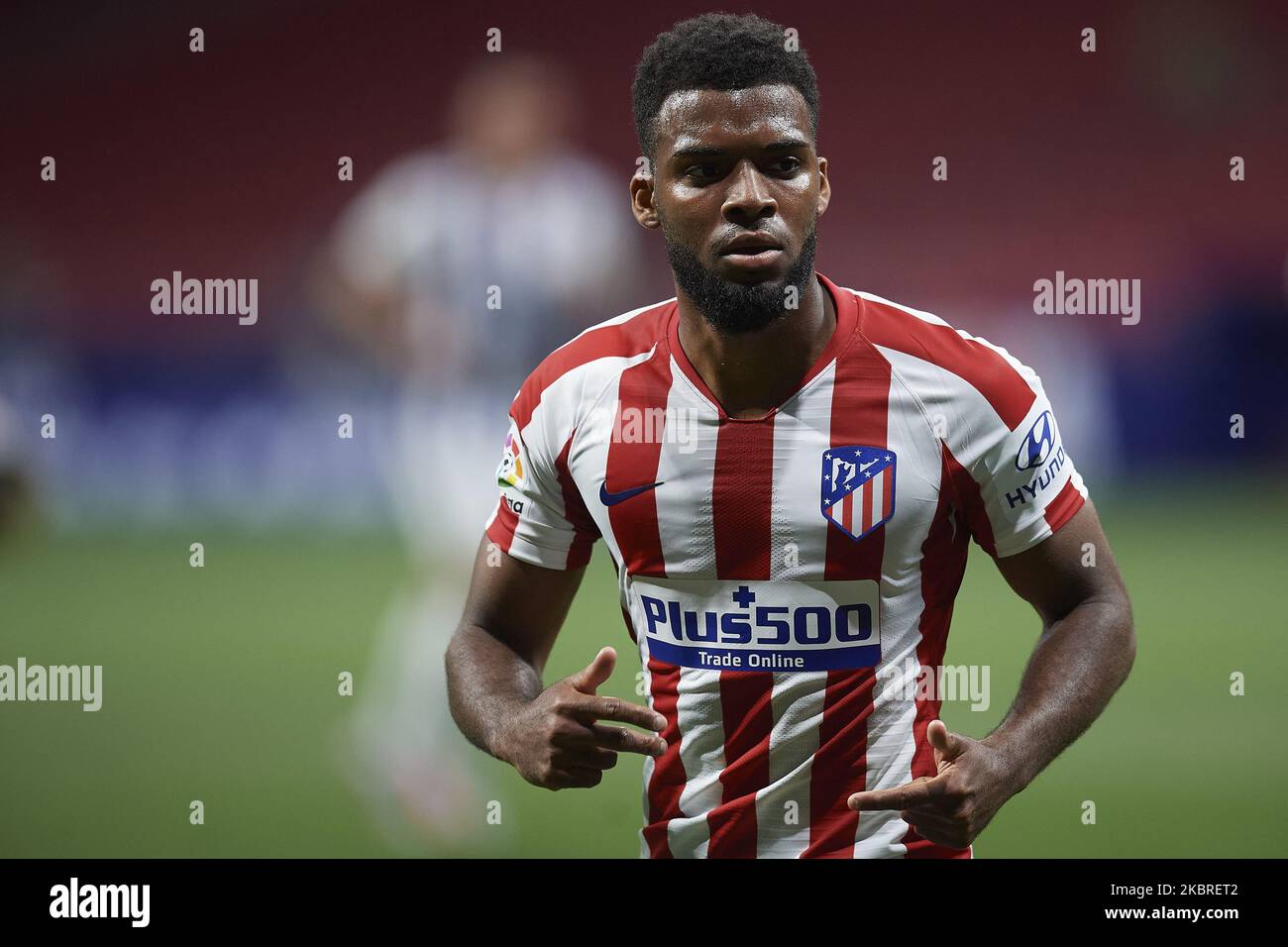 Thomas Lemar of Atletico Madrid looks on during the Liga match between ...